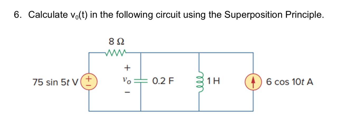 Solved Calculate v0(t) in the following circuit using the | Chegg.com