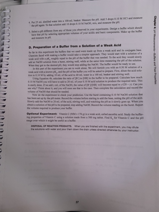 Solved Name Experiment 4 Advance Study Assignment: pH, Its | Chegg.com