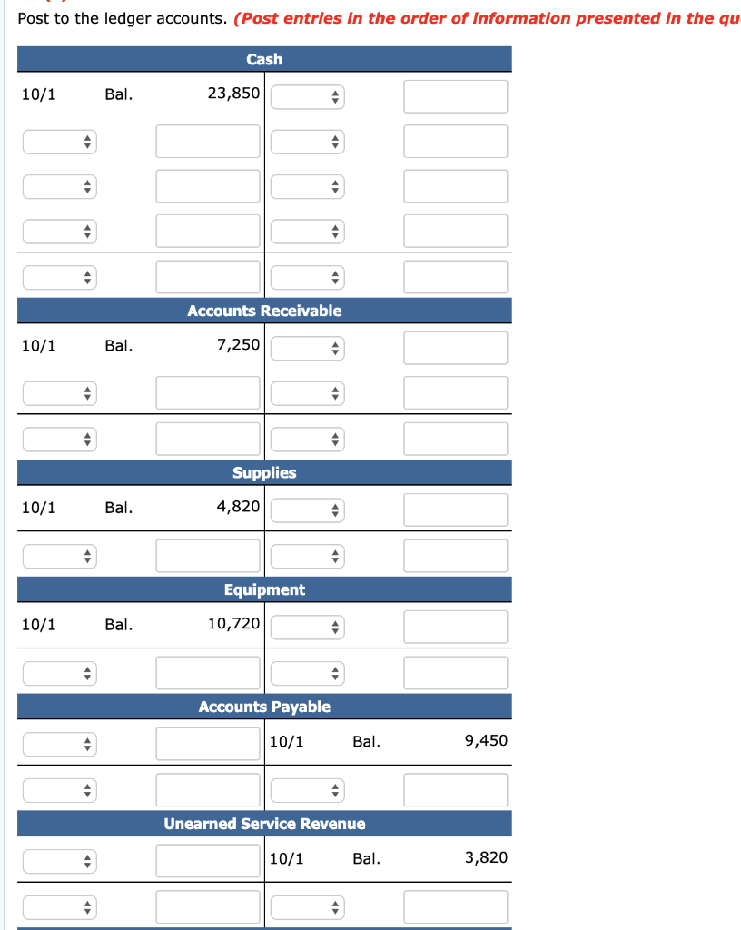 Solved Prepare a general ledger using T-accounts. Enter | Chegg.com
