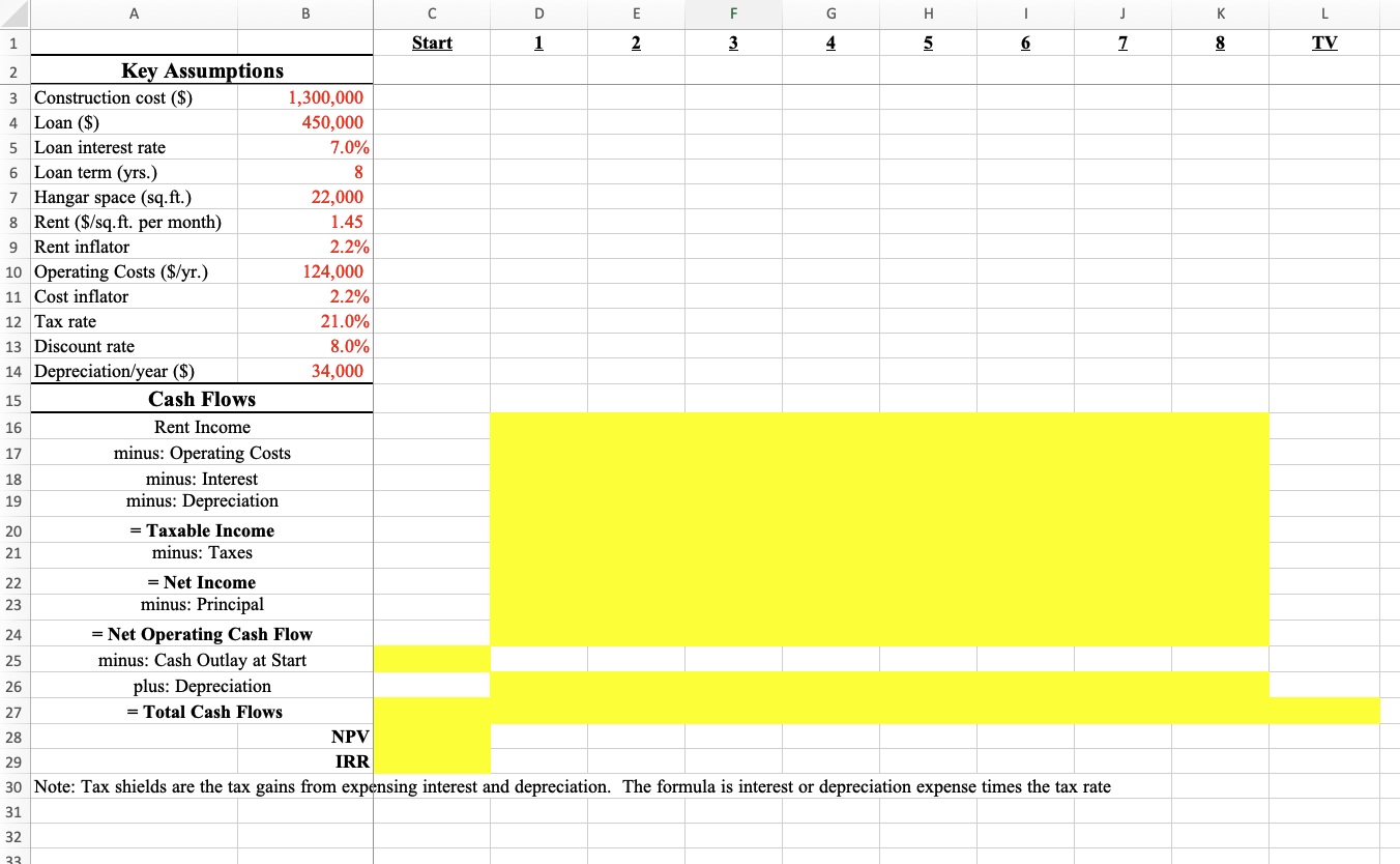 I need help complete thing excel sheet. Please show | Chegg.com