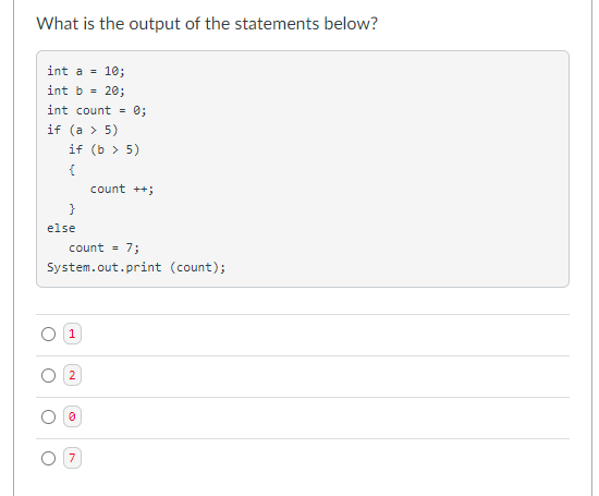 Solved What is the output of the statements below? int a = | Chegg.com