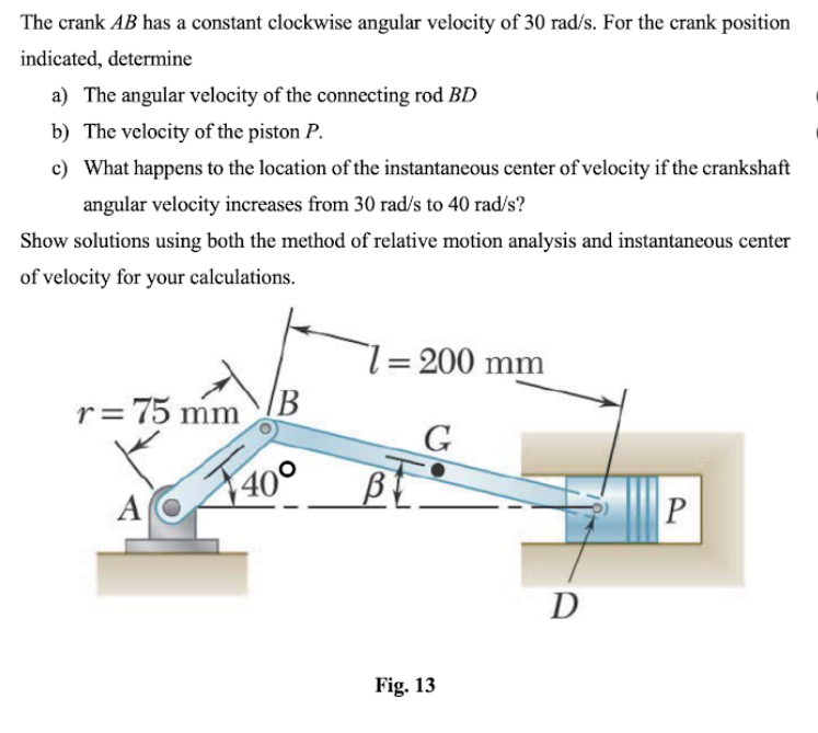 Solved The crank AB has a constant clockwise angular | Chegg.com