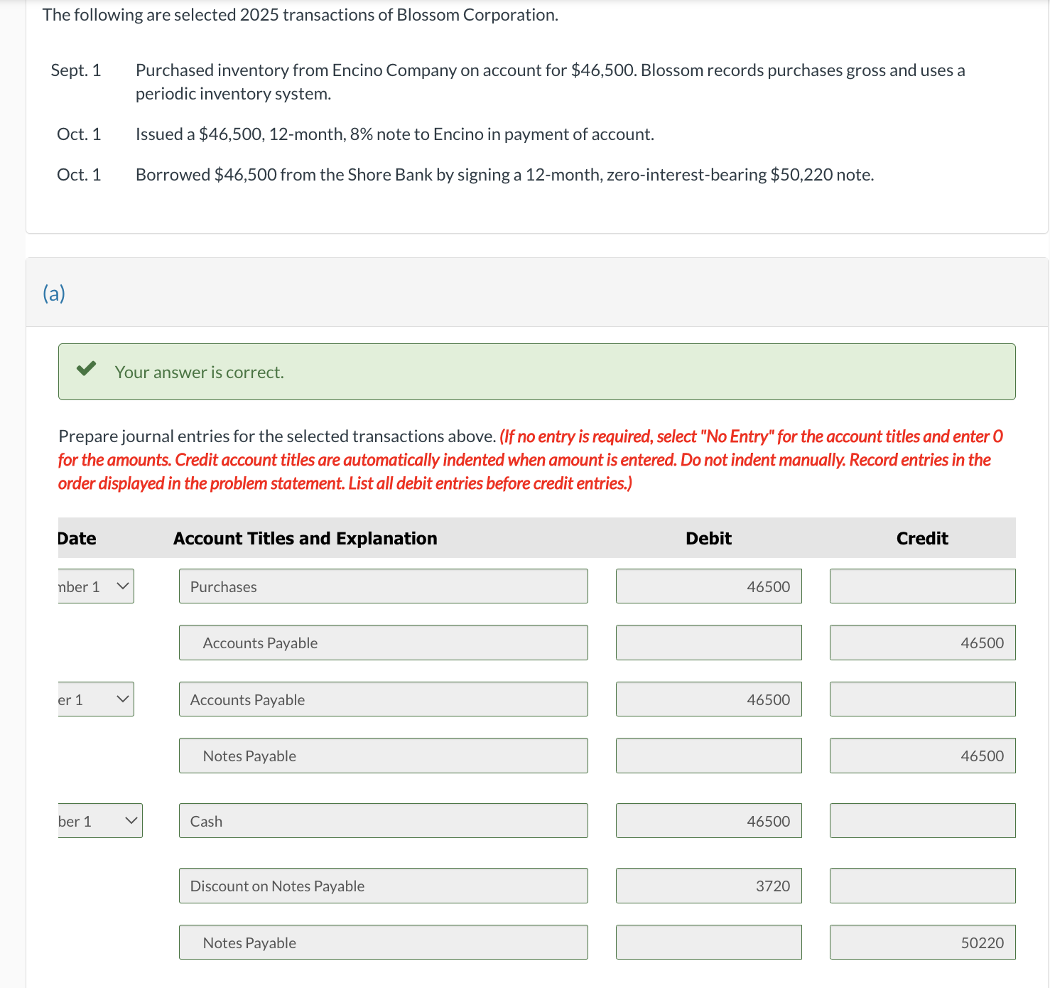 Solved The following are selected 2025 transactions of | Chegg.com