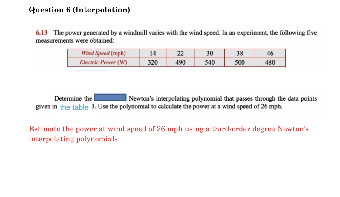 Solved 6.13 The power generated by a windmill varies with | Chegg.com
