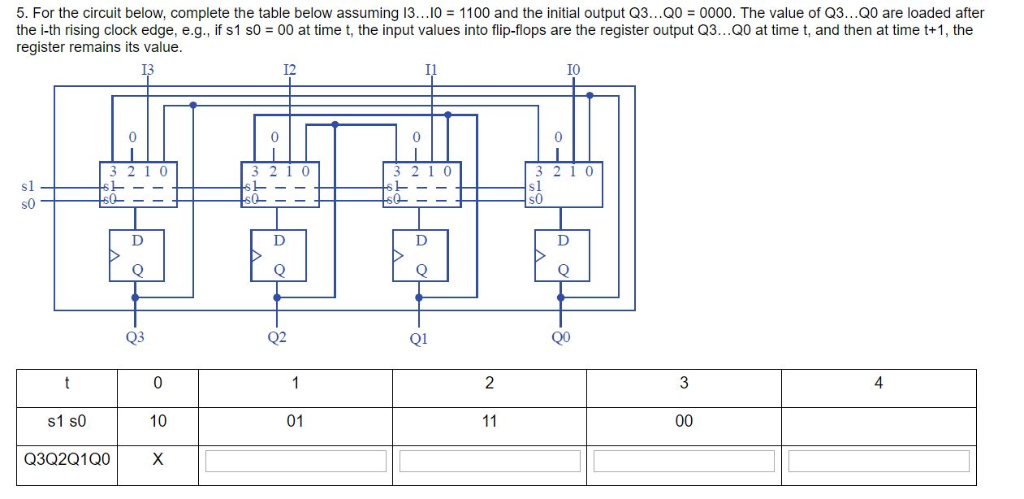 Solved 5. For the circuit below, complete the table below | Chegg.com
