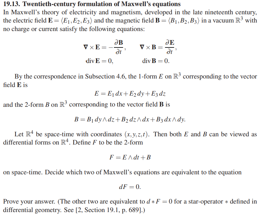 Solved (based on Tu 19.13) Maxwell's equations: Let | Chegg.com