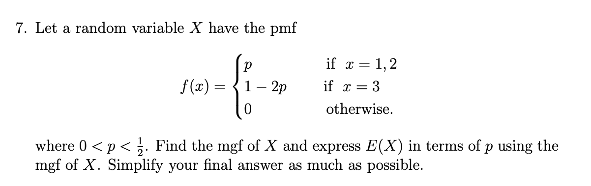 Solved Let a random variable x ﻿have the | Chegg.com