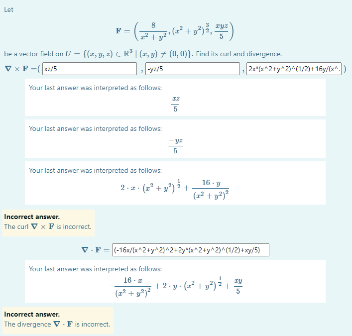Solved Let F=(x2+y28,(x2+y2)23,5xyz) be a vector field on | Chegg.com