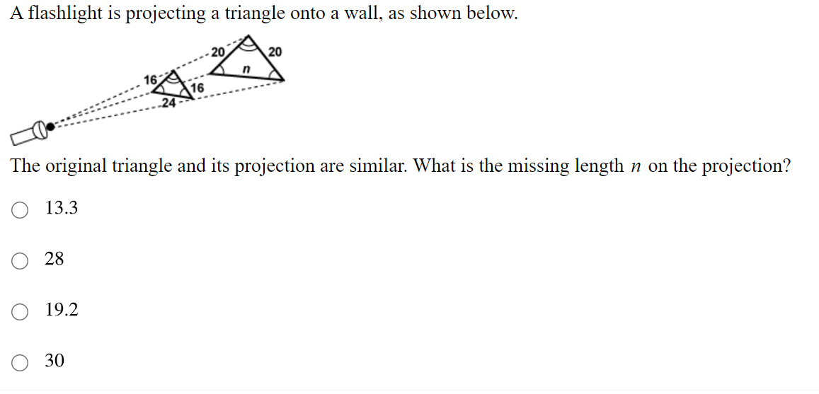 Solved A flashlight is projecting a triangle onto a wall, as | Chegg.com