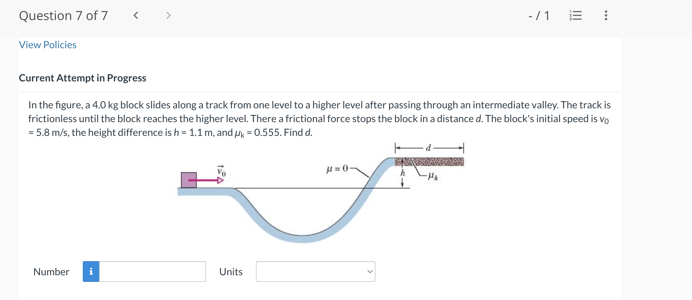 Solved In the figure, a 4.0 kg block slides along a track | Chegg.com