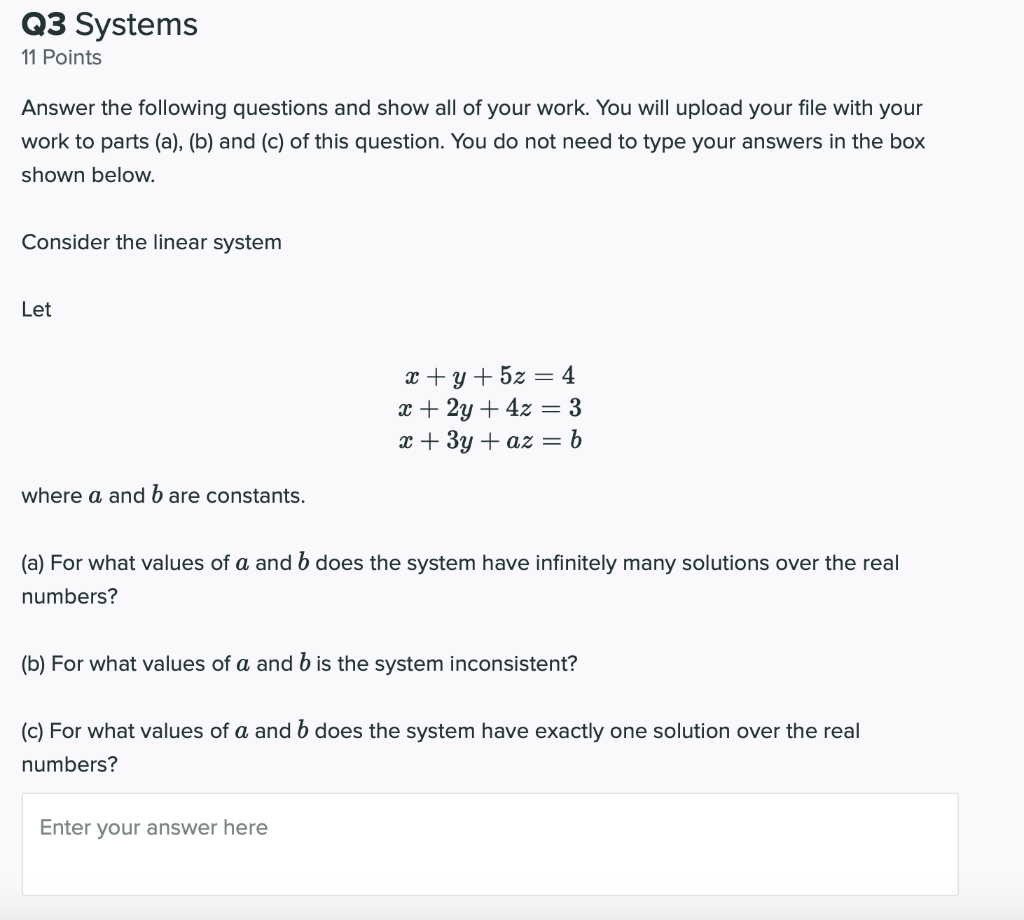 Solved Q3 Systems 11 Points Answer the following questions | Chegg.com