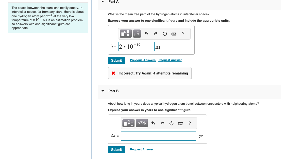 Solved The space between the stars isn't totally empty. | Chegg.com