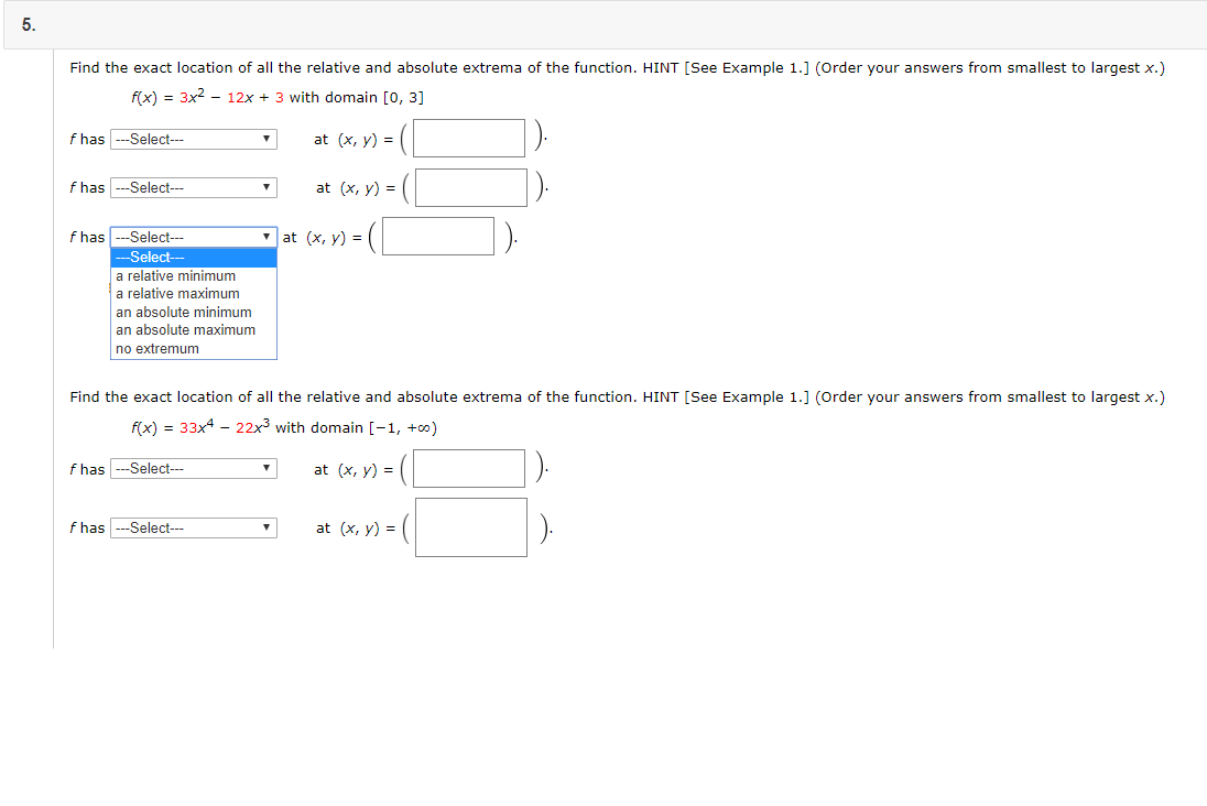 5 Find the exact location of all the relative and | Chegg.com