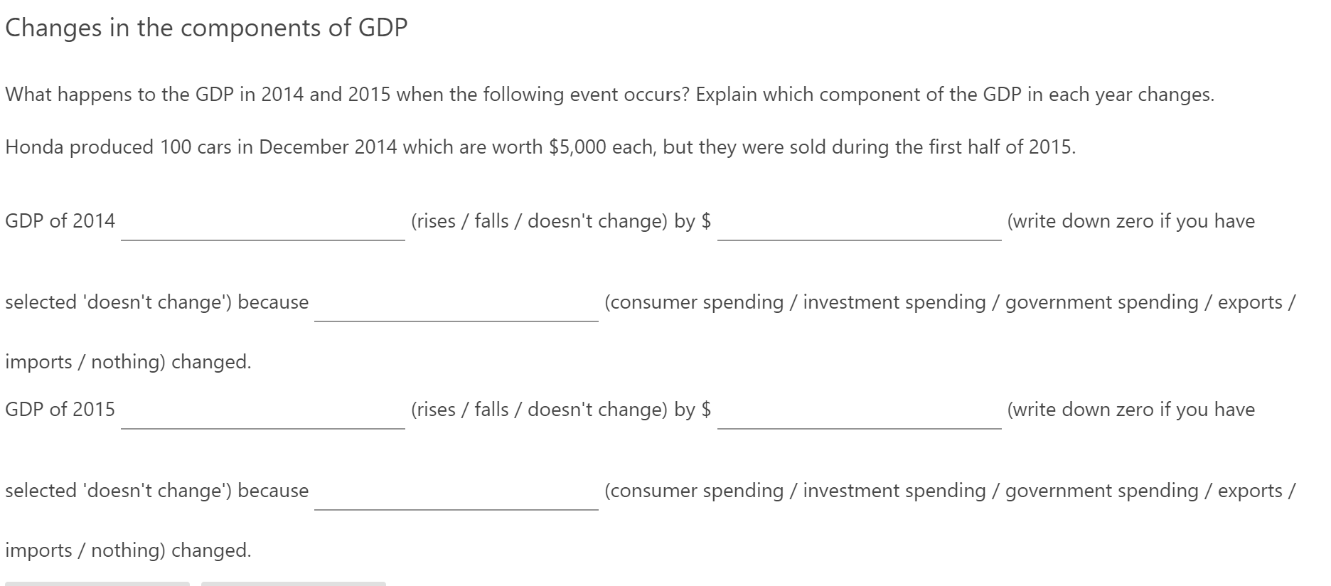 Solved Changes in the components of GDPWhat happens to the | Chegg.com