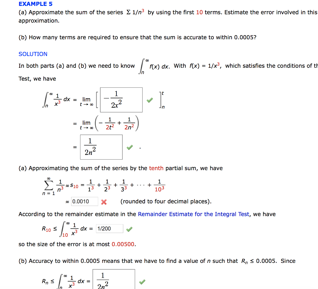 Solved EXAMPLE 5 (a) Approximate the sum of the series 2 | Chegg.com