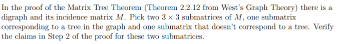 Solved In the proof of the Matrix Tree Theorem (Theorem | Chegg.com