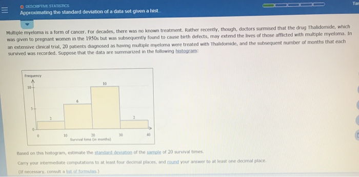 Solved Approximating the standard deviation of a data set | Chegg.com