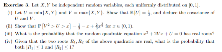 Solved Exercise 3. Let X,Y be independent random variables, | Chegg.com