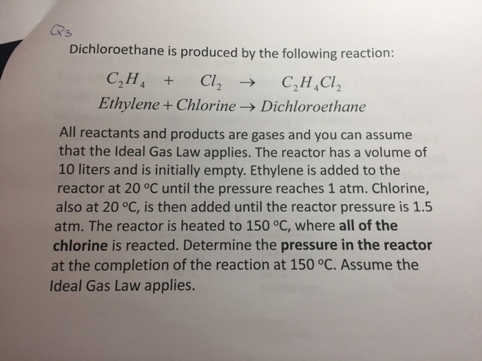 Solved ろ Dichloroethane is produced by the following | Chegg.com