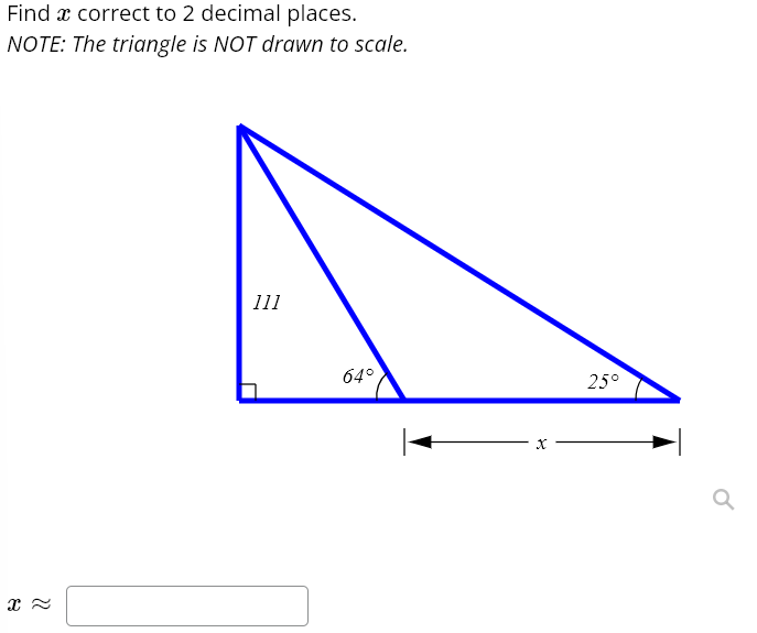 Solved Find x ﻿correct to 2 ﻿decimal places.NOTE: The | Chegg.com