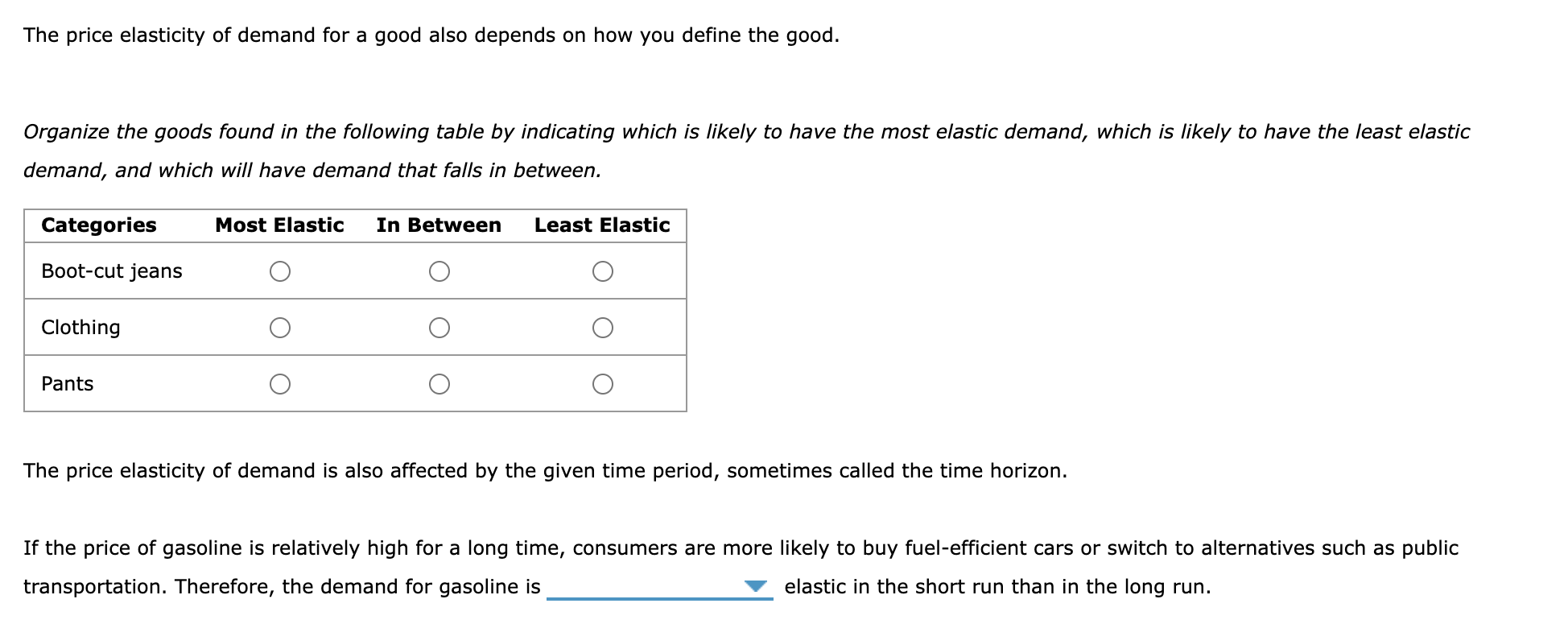 Solved 4. Determinants of the price elasticity of demand | Chegg.com