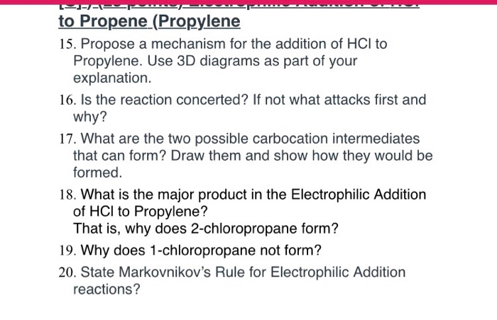 Solved to Propene (Propylene 15. Propose a mechanism for the | Chegg.com