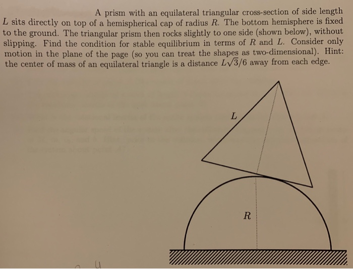 Solved A prism with an equilateral triangular cross-section | Chegg.com