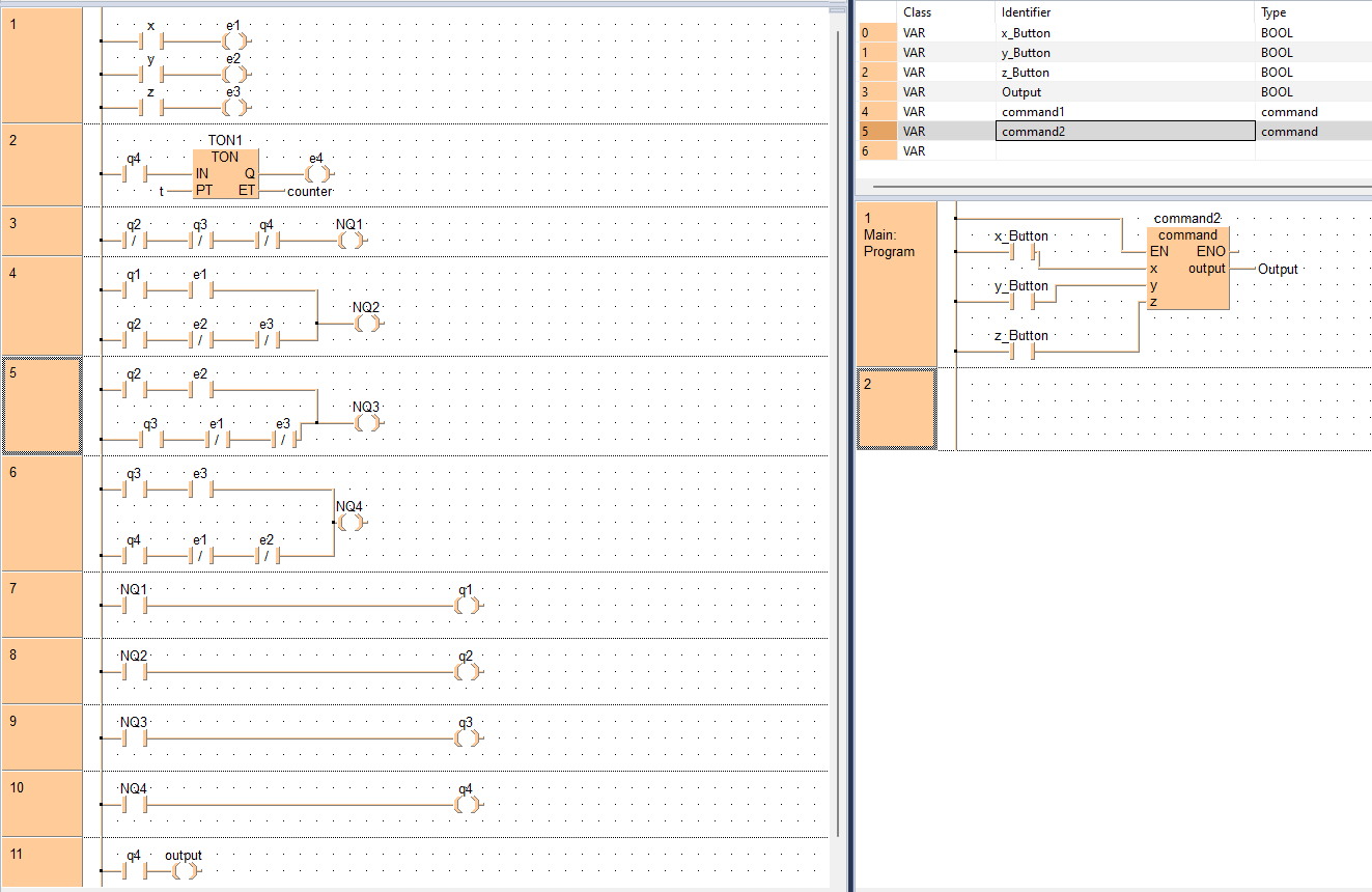 Solved A mechanism is controlled with three control buttons | Chegg.com