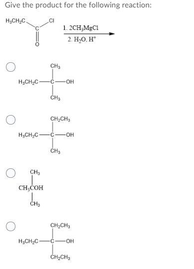 Solved Give the product for the following reaction: H2CH2C | Chegg.com