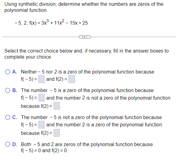 Solved Using synthetic division, determine whether the | Chegg.com