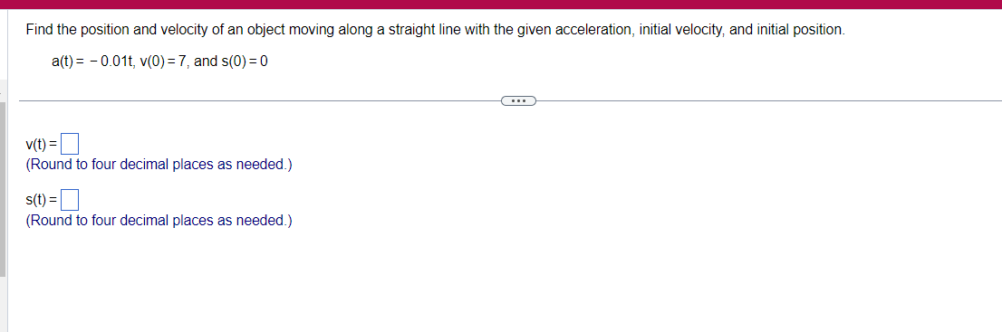 Solved Find The Position And Velocity Of An Object Moving