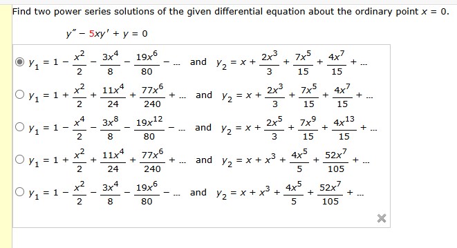 Solved Find two power series solutions of the given | Chegg.com