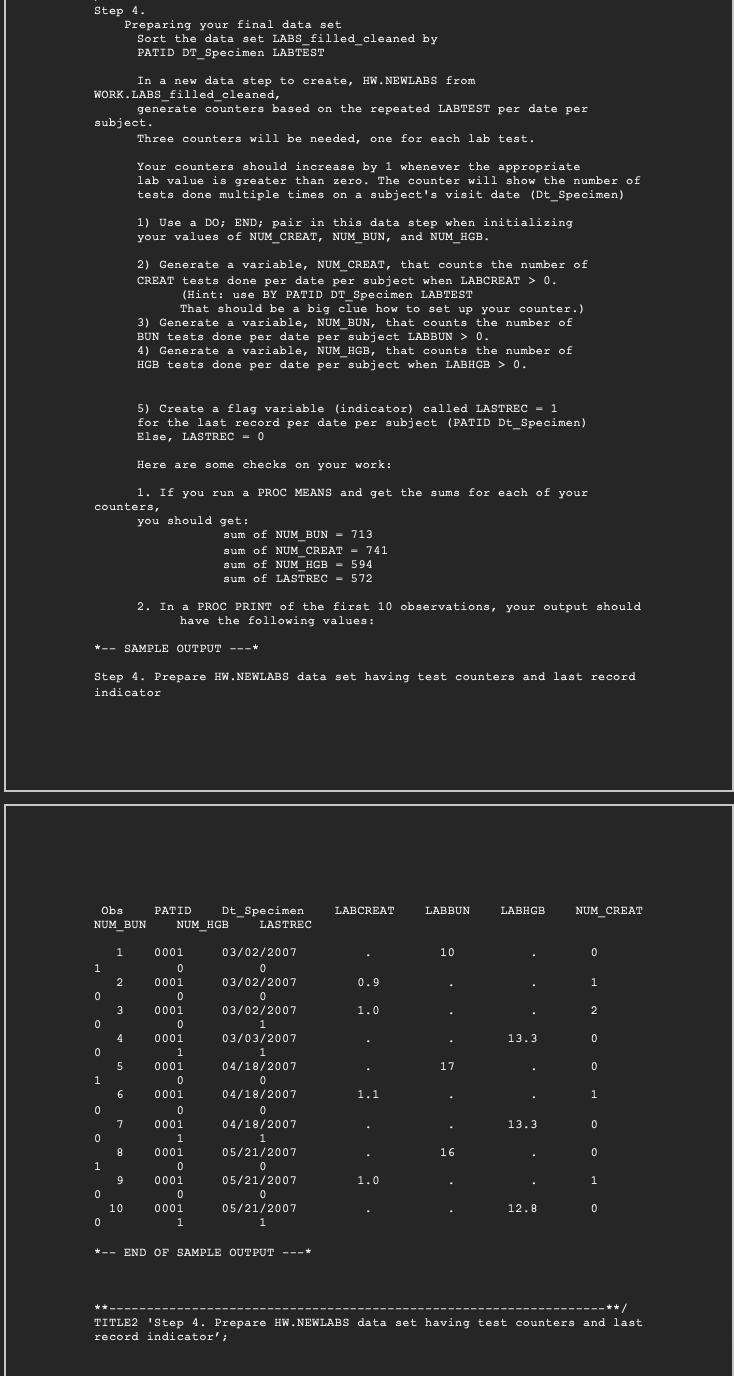 Solved I really need help with this SAS code ASAP its the | Chegg.com
