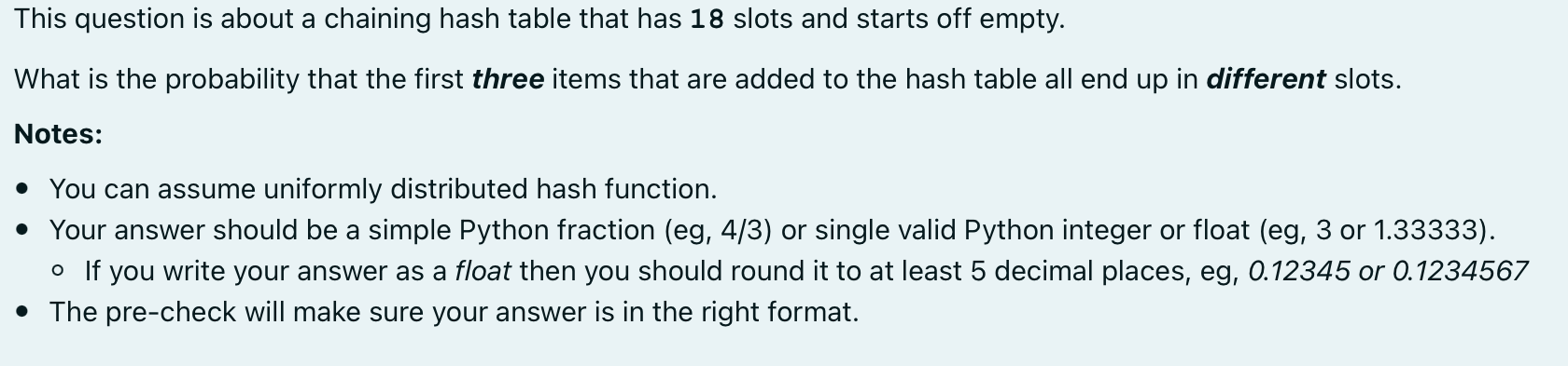 Solved This question is about a chaining hash table that has | Chegg.com