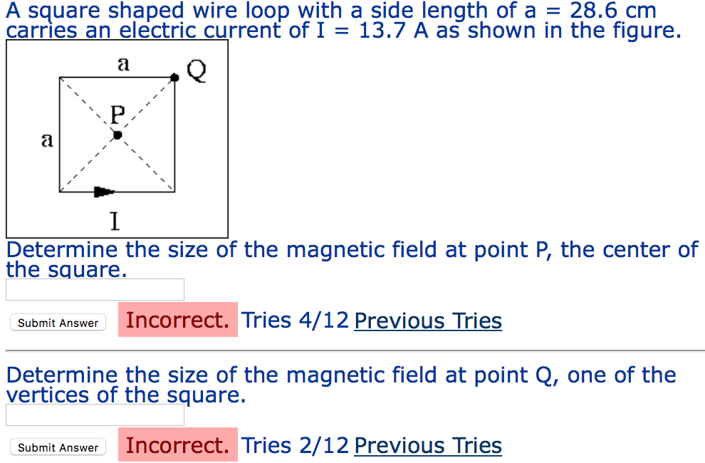 Solved A square shaped wire loop with a side length of a28.6 | Chegg.com