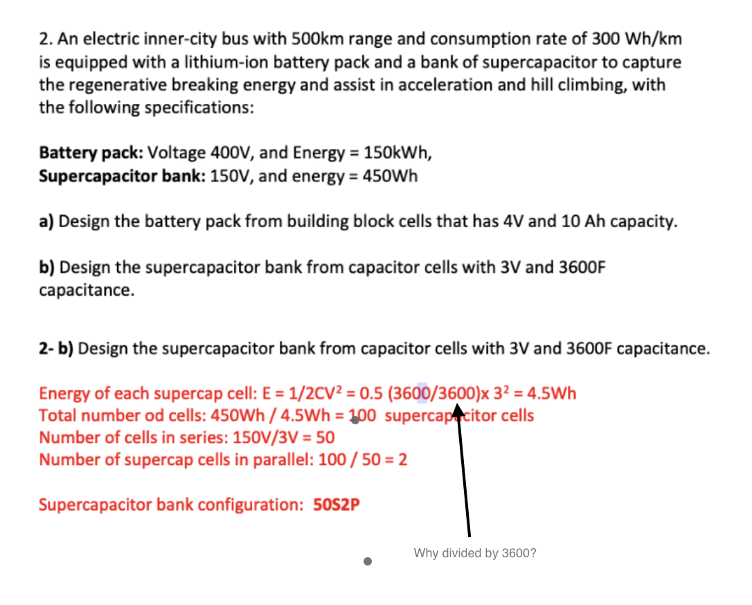 Solved 2. An electric inner-city bus with 500km range and | Chegg.com