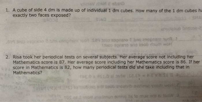 Solved 1. A cube of side 4 dm is made up of individual 1 dm | Chegg.com