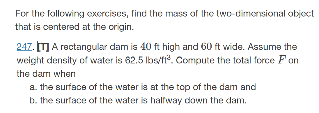 Solved For the following exercises, find the mass of the | Chegg.com