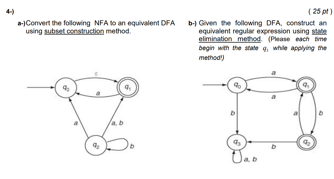 Solved 4-) a-)Convert the following NFA to an equivalent DFA | Chegg.com
