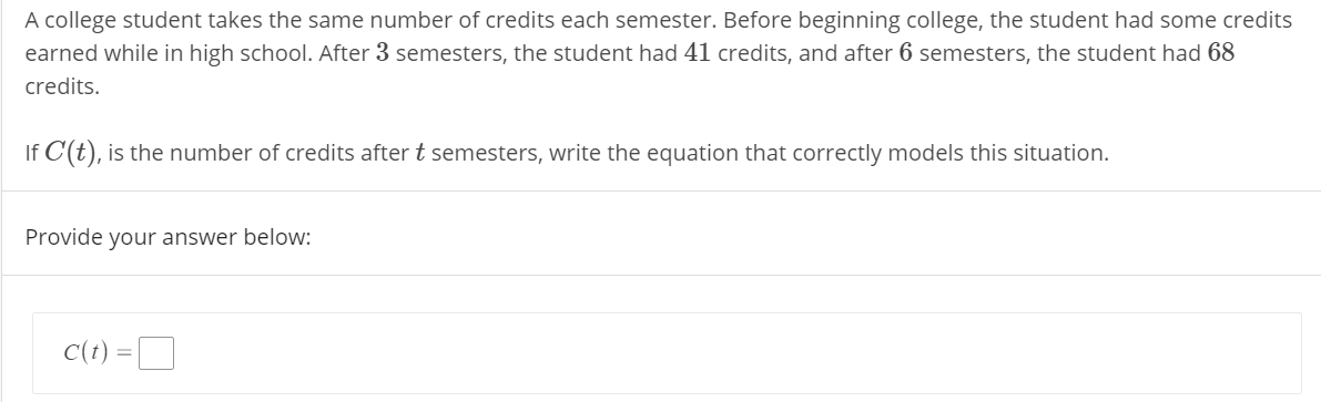 Solved A college student takes the same number of credits | Chegg.com
