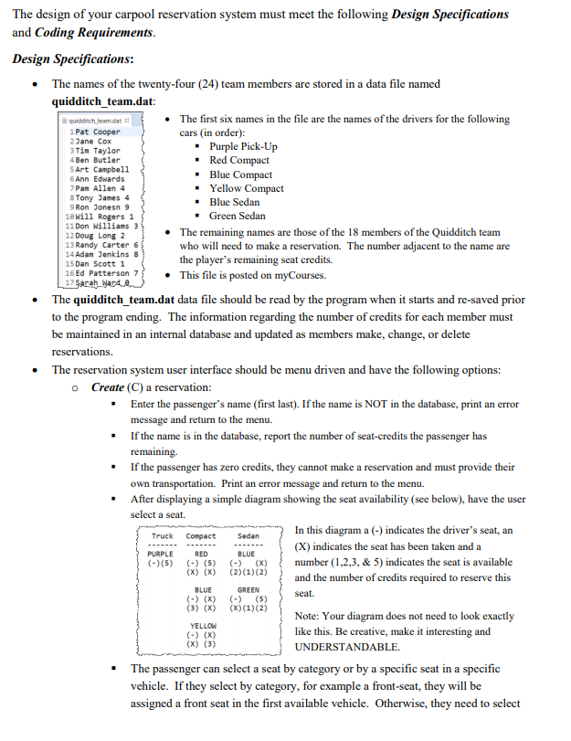 Solved HO Design Overview: Your task is to design, code and | Chegg.com