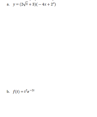 Solved For parts a through d, use derivative shortcuts to | Chegg.com