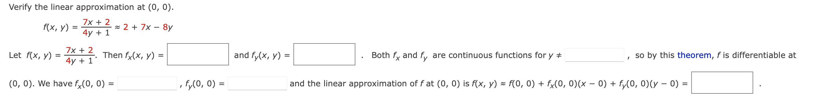 Solved Verify the linear approximation at (0,0). | Chegg.com