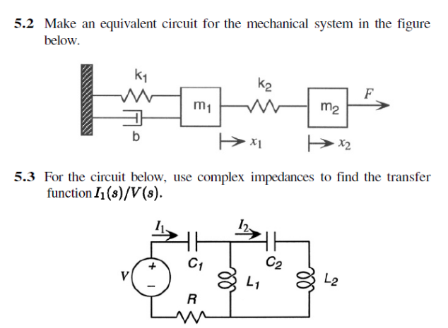 Solved 5.2 Make an equivalent circuit for the mechanical | Chegg.com