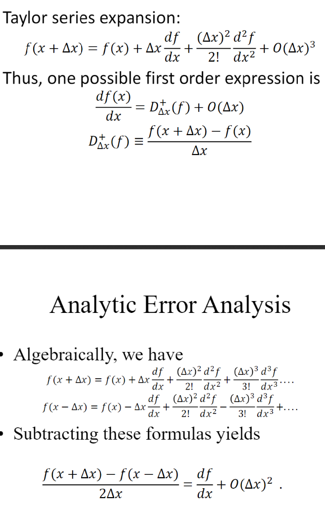 Using the Taylor series expansion 1 а?f(x) Fx+h) | Chegg.com