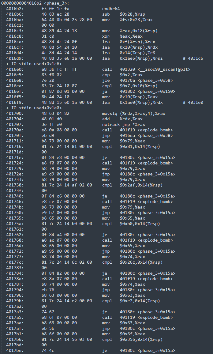 Solved this is a phase of a binary bomb, I need help finding | Chegg.com