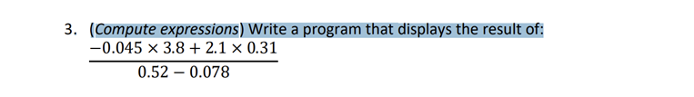 Solved (Compute expressions) ﻿Write a C ++program that | Chegg.com