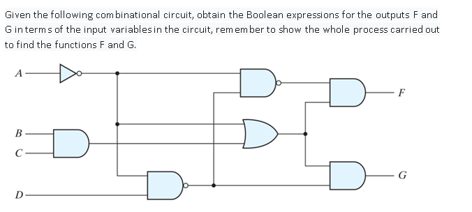 Solved Given the following combinational circuit, obtain the | Chegg.com