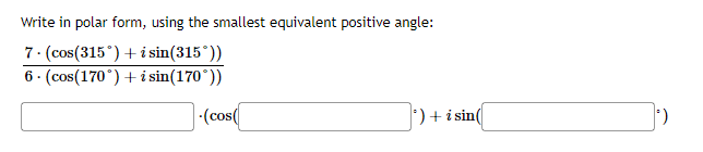 Solved Write in polar form, using the smallest equivalent | Chegg.com