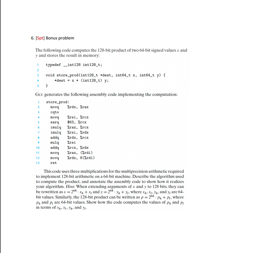 Solved 1. [10pt] Assume the following values are stored at | Chegg.com